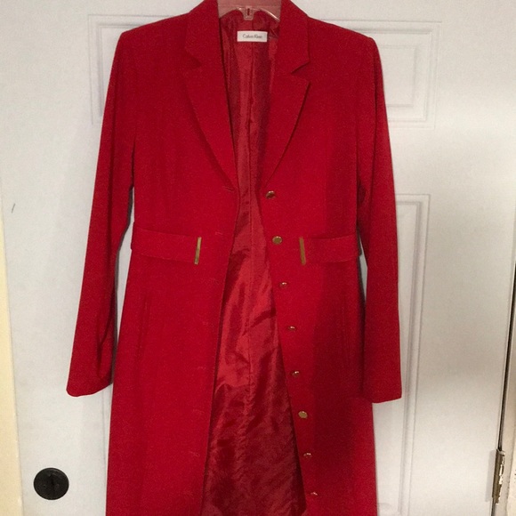 Calvin Klein | Jackets & Coats | Ck Red Trench Coat | Poshmark